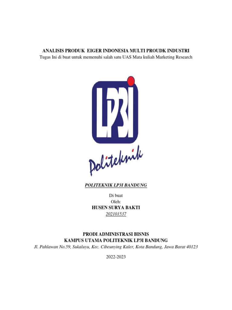Makalah Menganalisis Produk Eiger | PDF