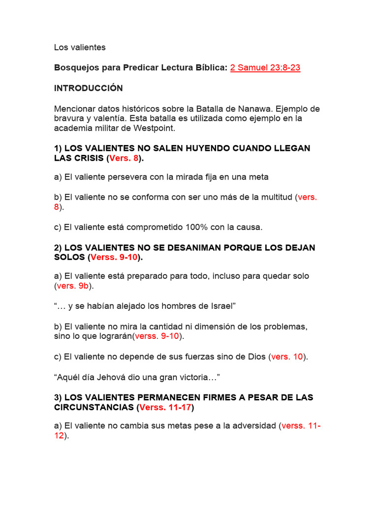 La valentía trae la victoria | PDF