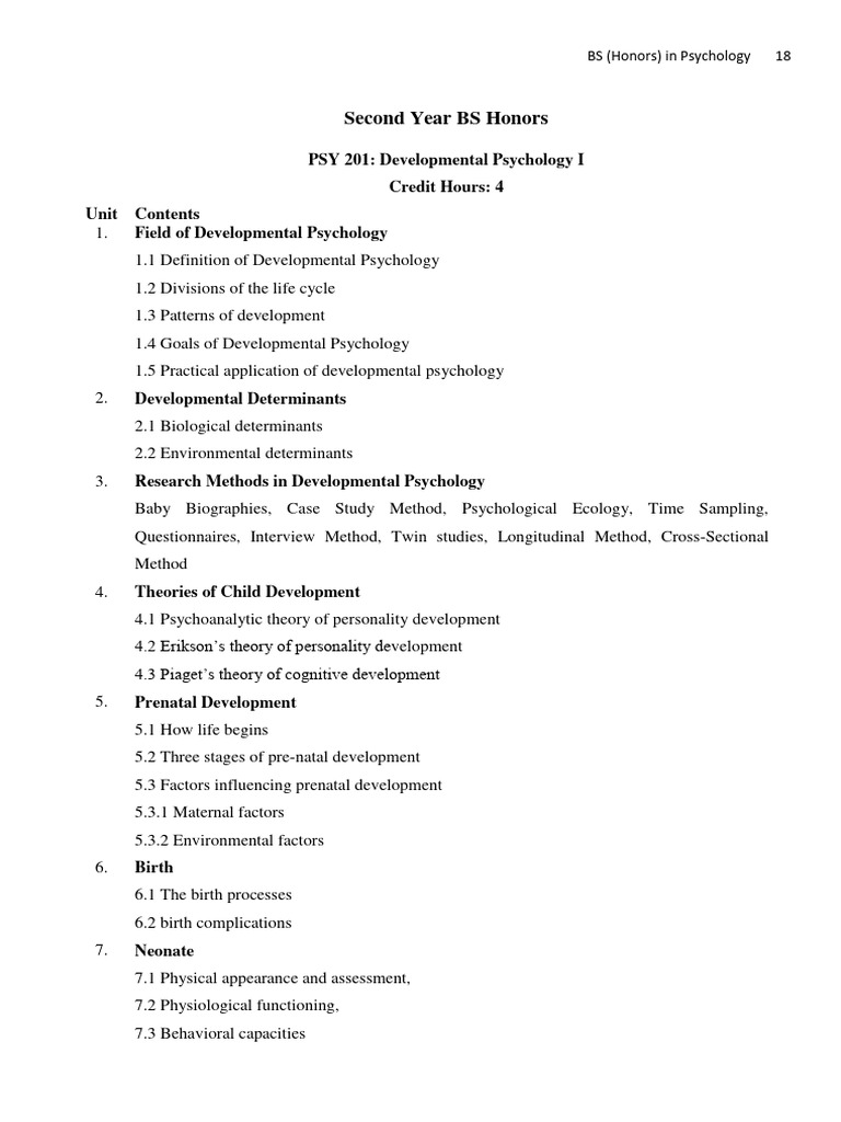 Psychology Course Overview | PDF | Psychometrics | Developmental Psychology