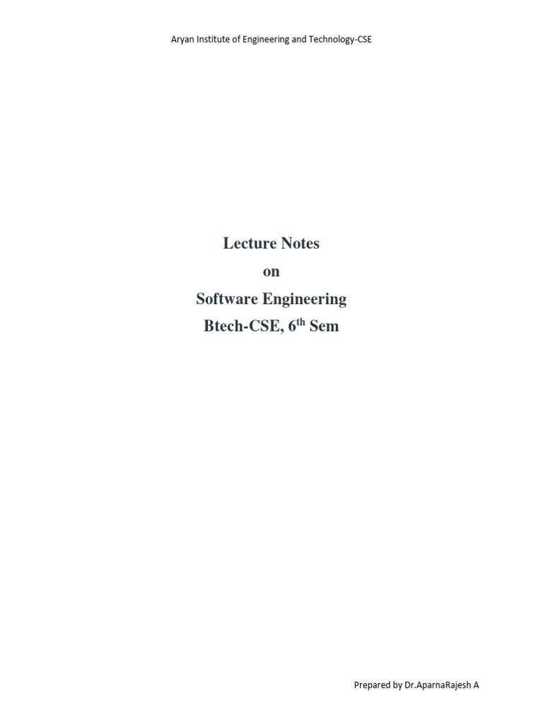 Software Engineering Notes All Units 6th - Sem | PDF | Software ...