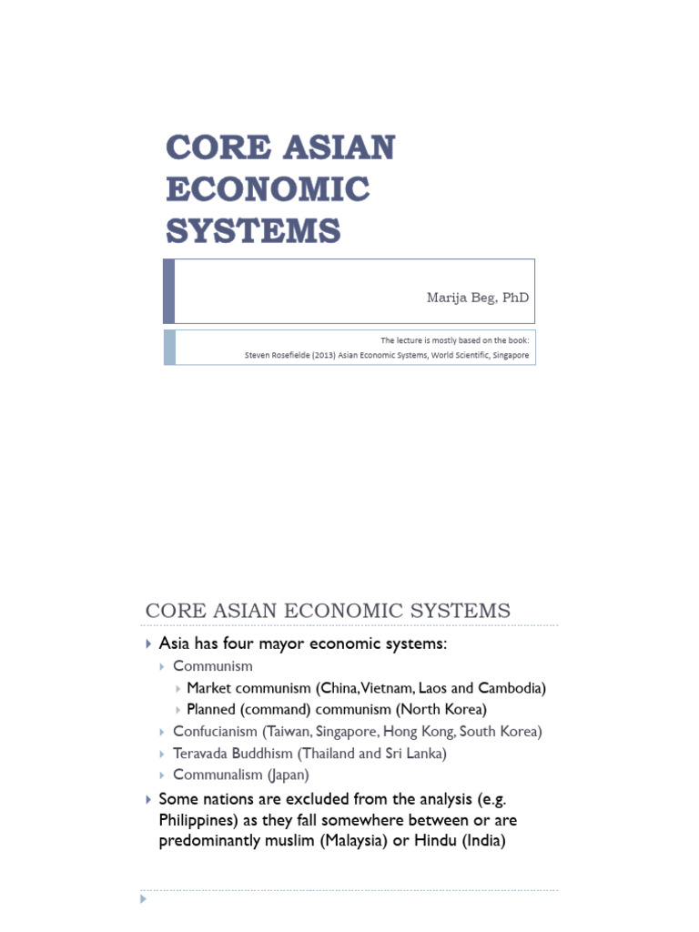 Chap 4 - CORE ASIAN ECONOMIC SYSTEMS | PDF | Taiwan | North Korea