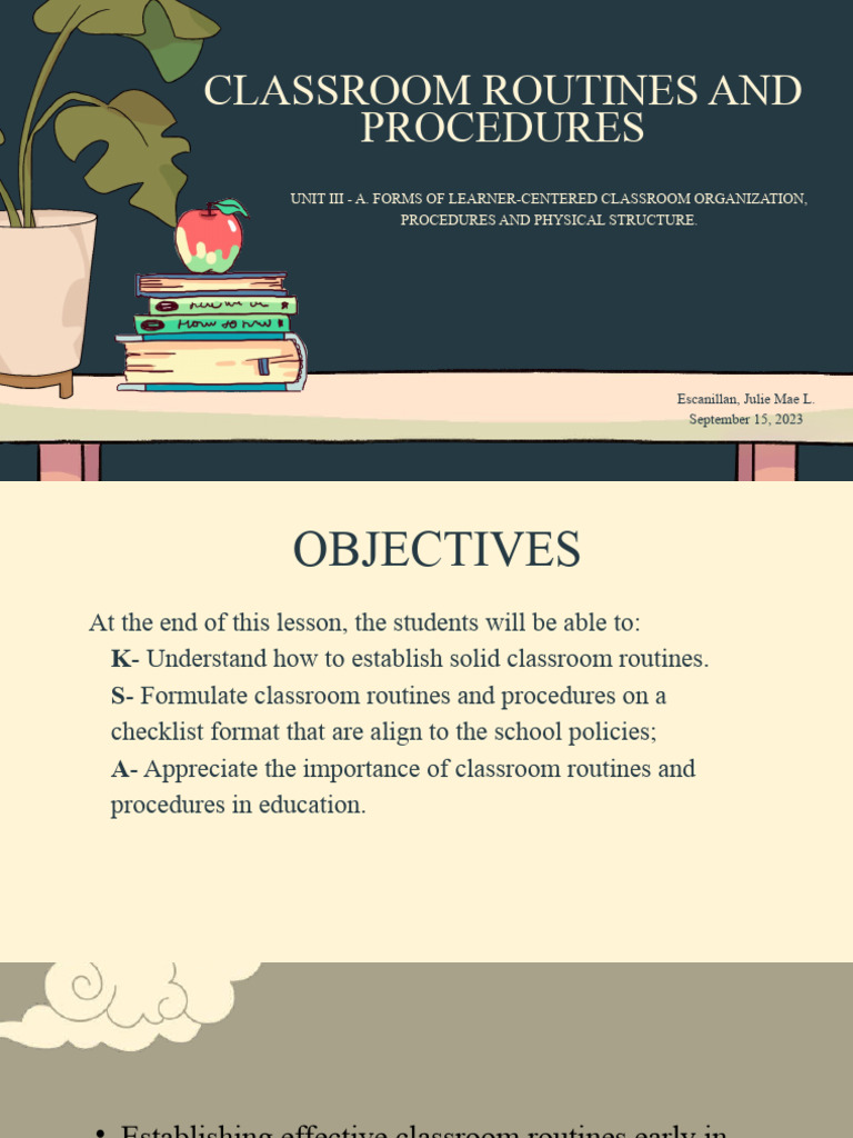 Classroom Routines and Procedures | Download Free PDF | Behavior ...