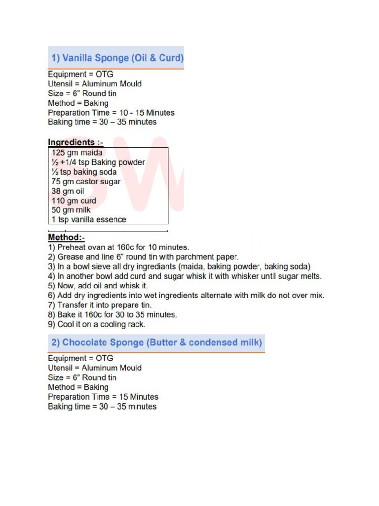 Healthycake Sponge | PDF