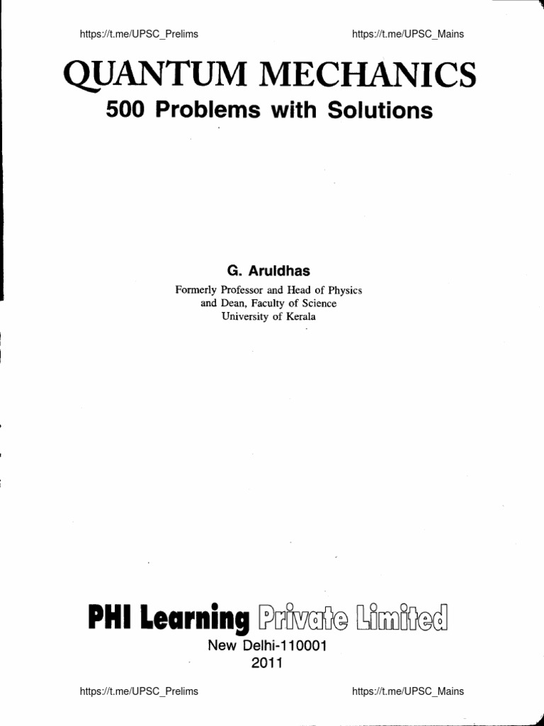 500 Quantum Problems G Aruldhas | PDF | Photoelectric Effect ...