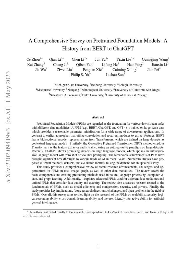 A Comprehensive Survey On Pretrained Foundation Models: A History From ... A Comprehensive Survey On Pretrained Foundation Models: A History From ...
