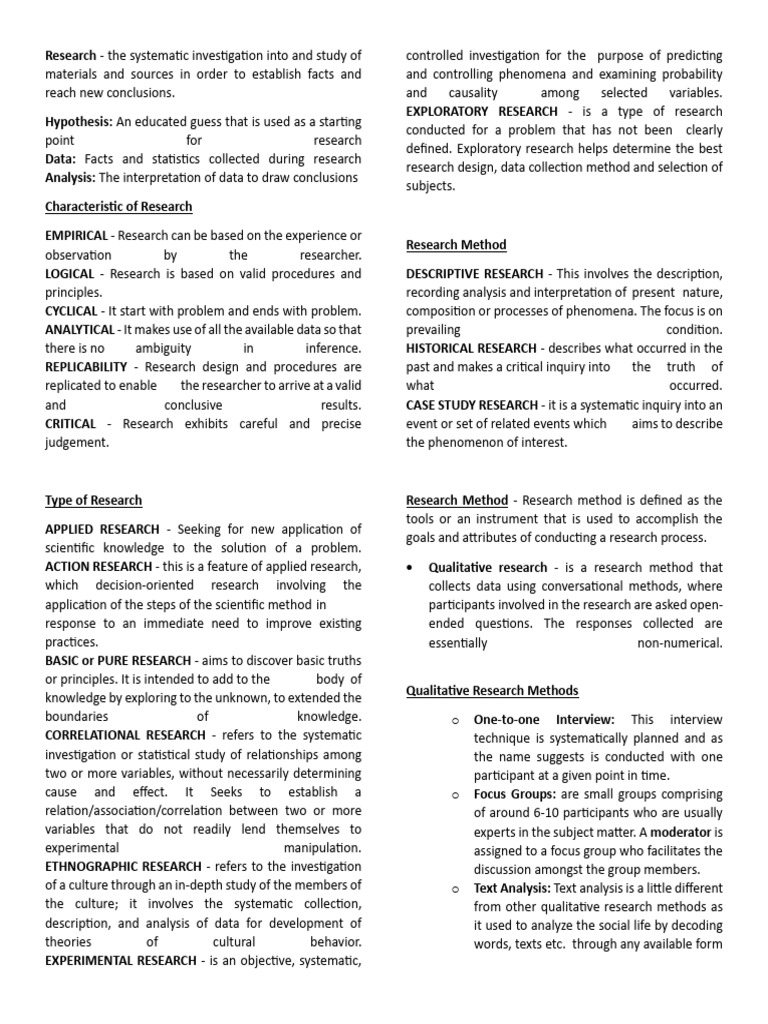 Capstone-Reviewer | PDF | Questionnaire | Methodology