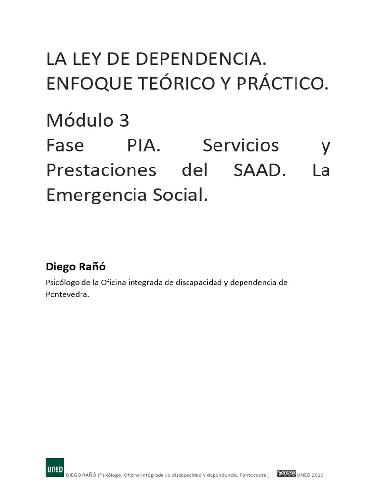 Procedimiento PIA en Ley de Dependencia | PDF | Trabajo Social | Invalidez