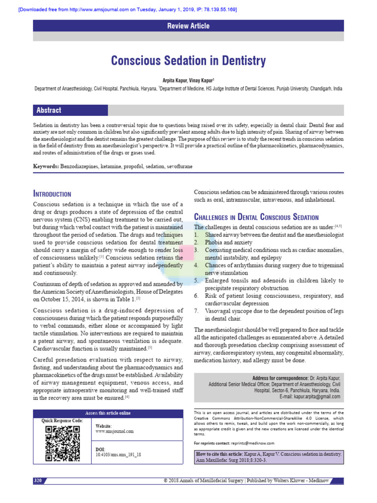 Conscious Sedation in Dentistry | PDF | Anesthesia | Benzodiazepine