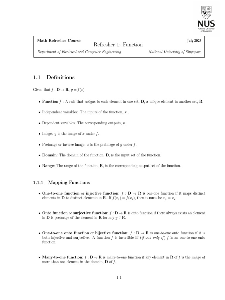 Lecture1 Function | PDF | Function (Mathematics) | Mathematical Logic Lecture1 Function | PDF | Function (Mathematics) | Mathematical Logic