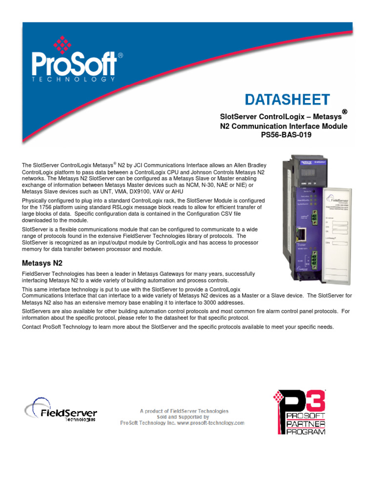 SlotServer Metasys Datasheet | PDF | Building Automation | Input/Output