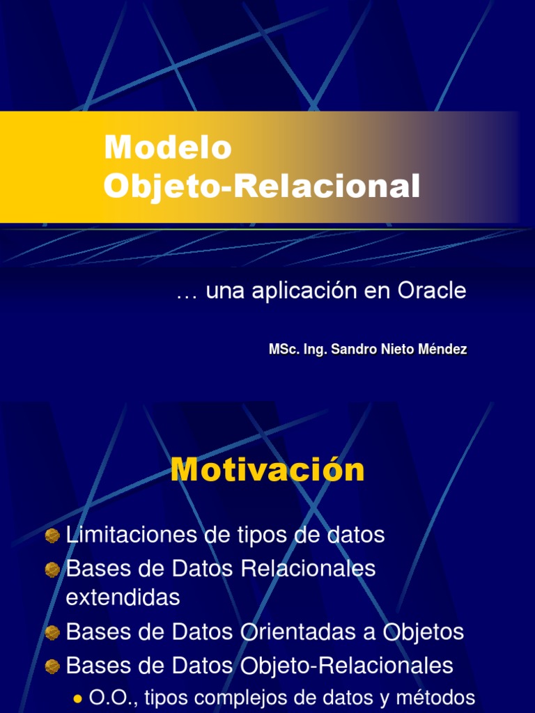 Modelo Objeto Relacional SNM | PDF | Objeto (informática) | Ingeniería ...