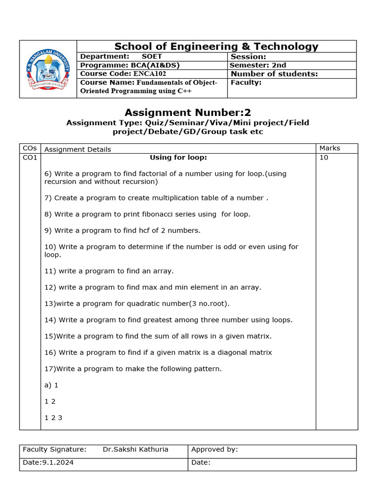 Assignment 2 | PDF | Matrix (Mathematics) | Algebra