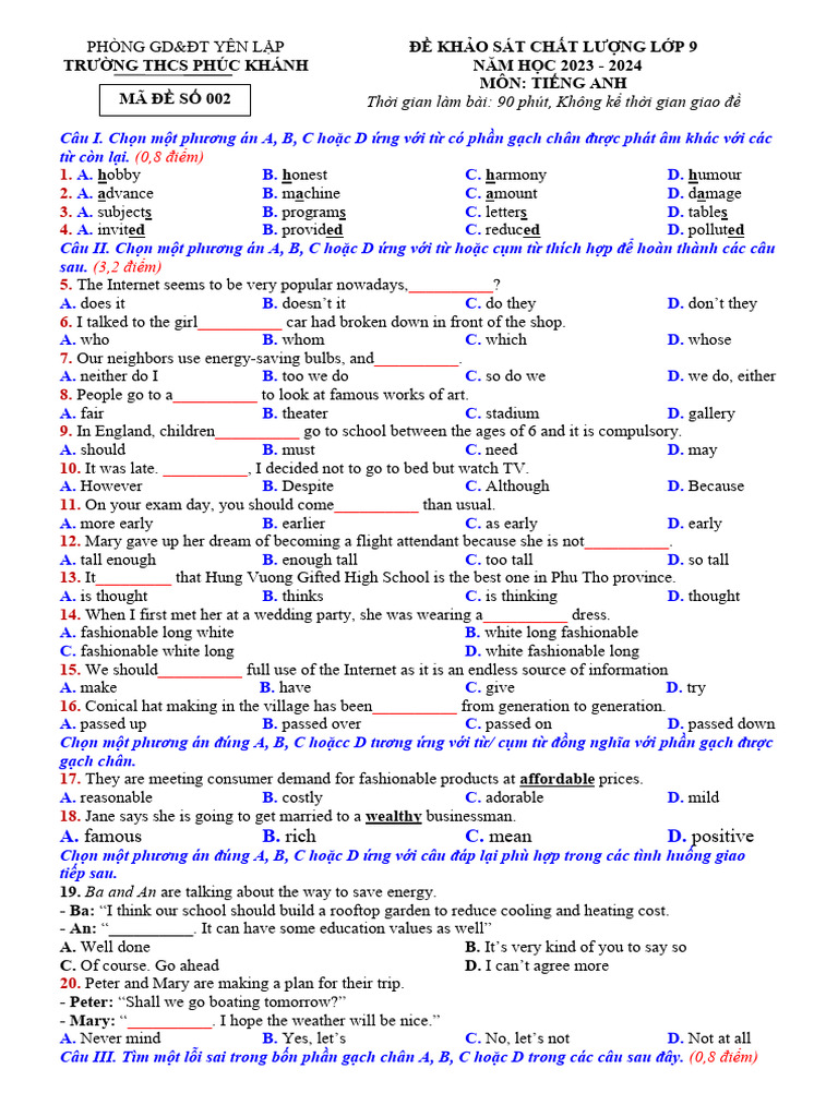 Anh đề 02 | PDF | Vietnamese People | Vietnam