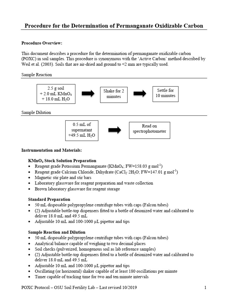 POXC Protocol - OSU Soil Fertility Lab (Oct 2019) | PDF | Soil | Soil ... POXC Protocol - OSU Soil Fertility Lab (Oct 2019) | PDF | Soil | Soil ...