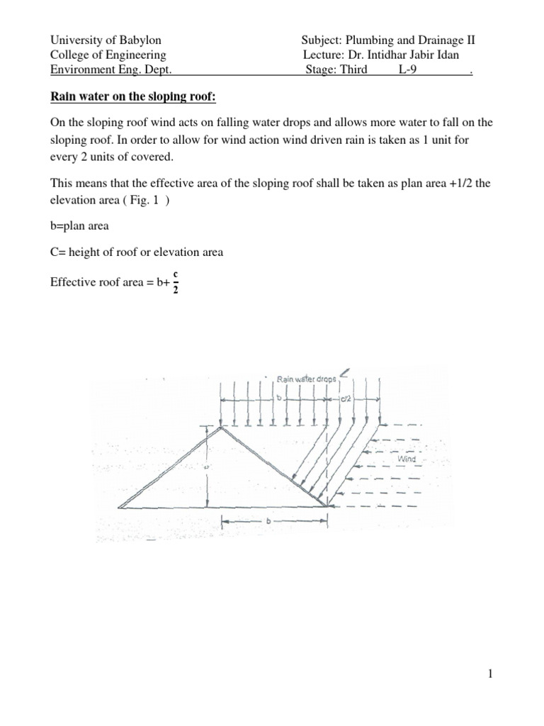 Plumbing Design for Sloping Roofs | PDF | Earth Sciences | Hydrology