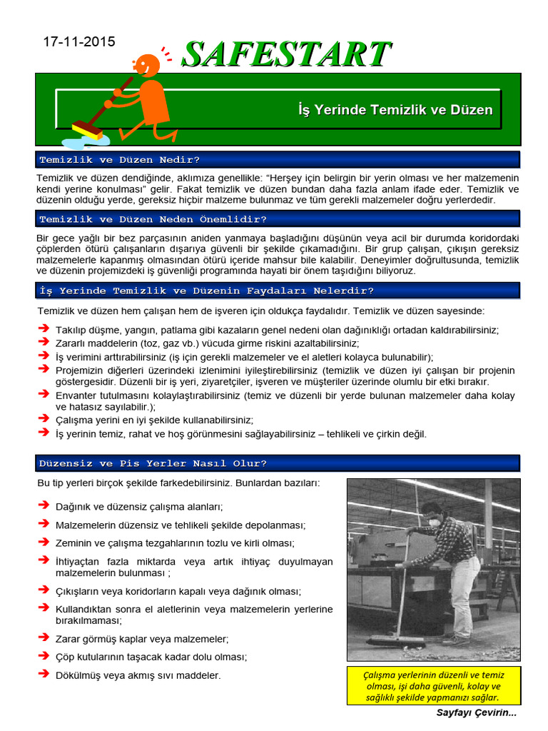 17 Safestart Housekeeping at Work 2sl Tur | PDF