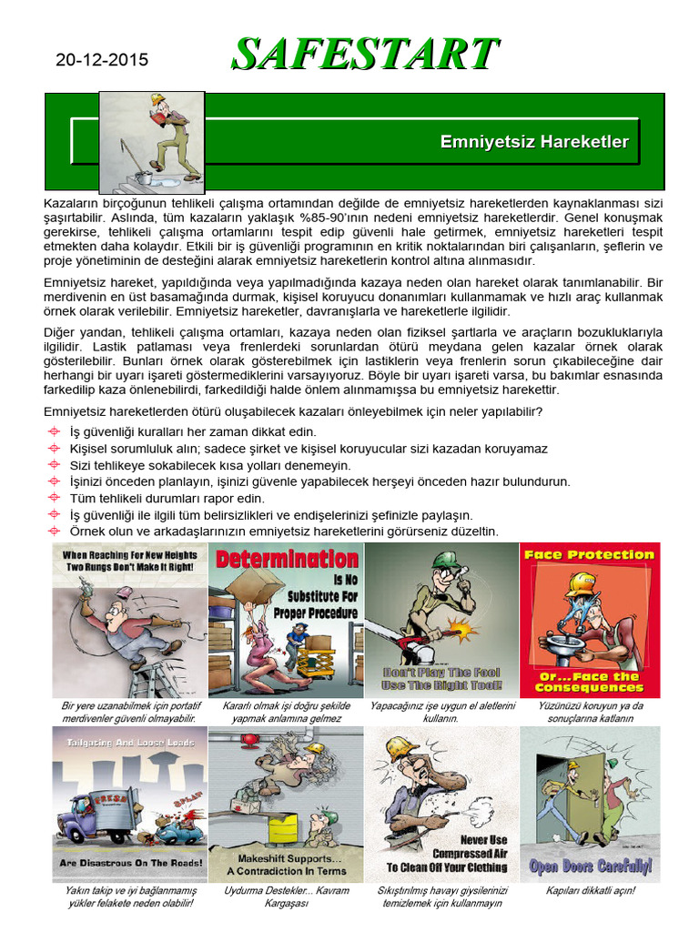 20 Safestart Unsafe Acts Tur | PDF