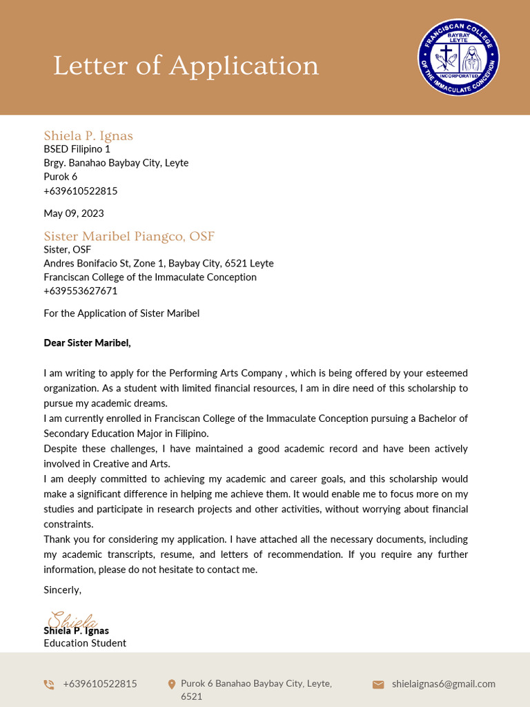 Application Letter | PDF