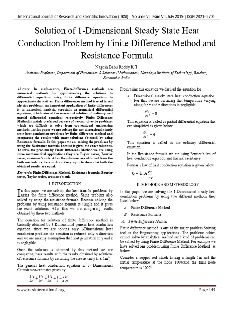 1D Example Heat Equation | PDF | Thermal Conduction | Finite Difference 1D Example Heat Equation | PDF | Thermal Conduction | Finite Difference