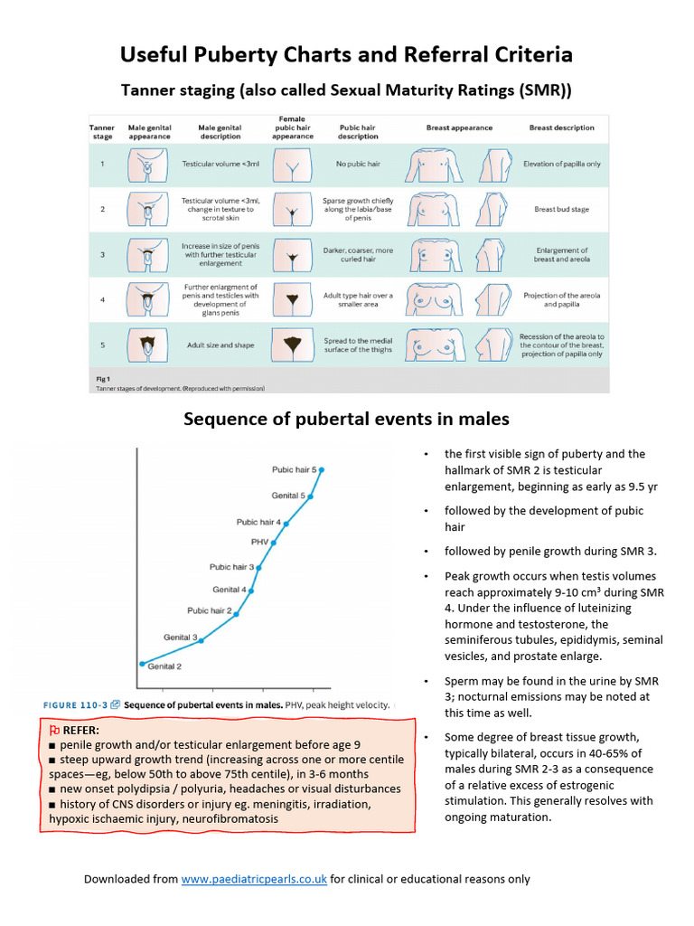 Pubertal Stages and Timings | PDF | Puberty | Medical Specialties