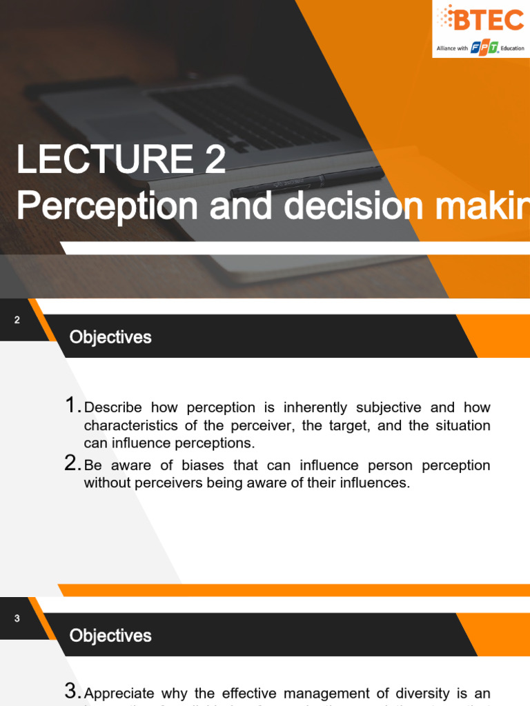 OB Lecture 2_Perspective and Decision Making | PDF | Perception | Decision Making
