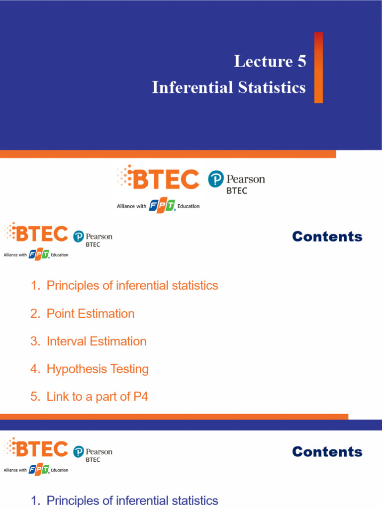 Lecture 5 - Inferential Statistics | PDF | P Value | Null Hypothesis