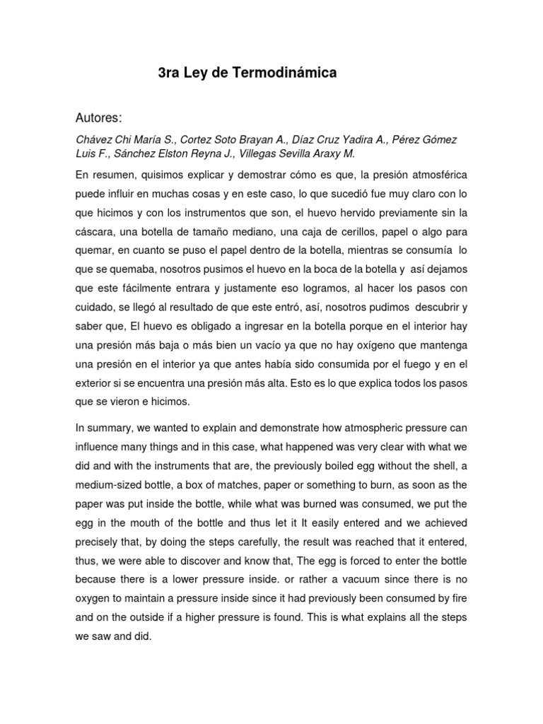 3ra Ley de Termodinámica | PDF | Ciencias fisicas | Física Aplicada e Interdisciplinaria