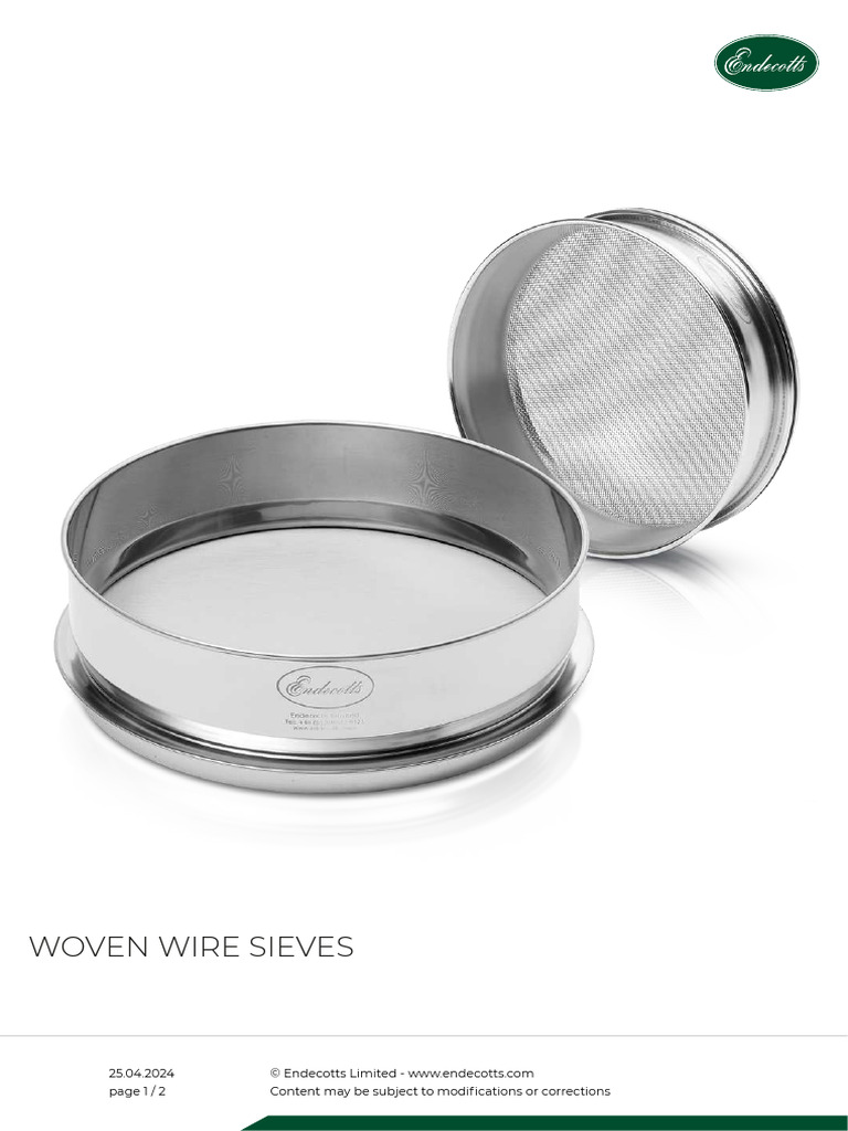 Product Info Woven Wire Sieves en | PDF