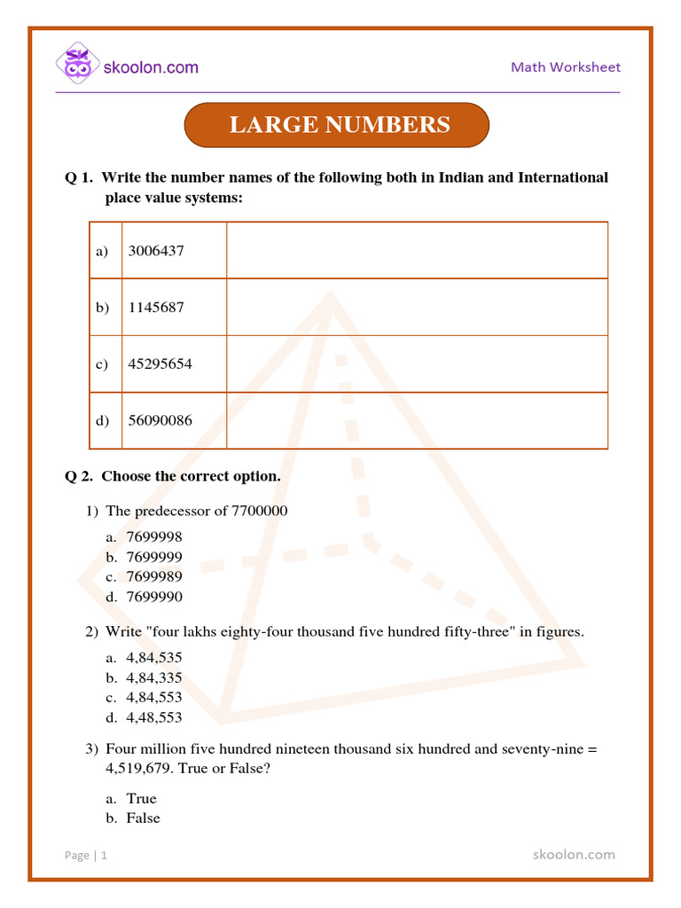 G4 Maths Large Numbers 313 | PDF | Lexicology | Mathematics