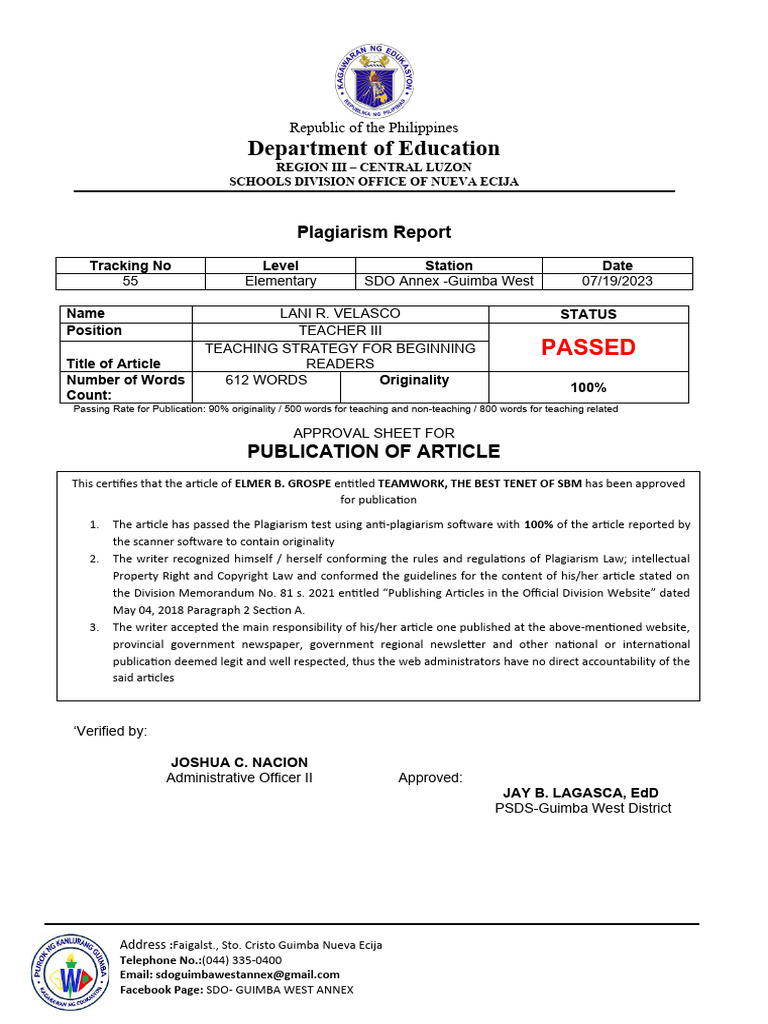 Certificate and Plagiarism Report | PDF