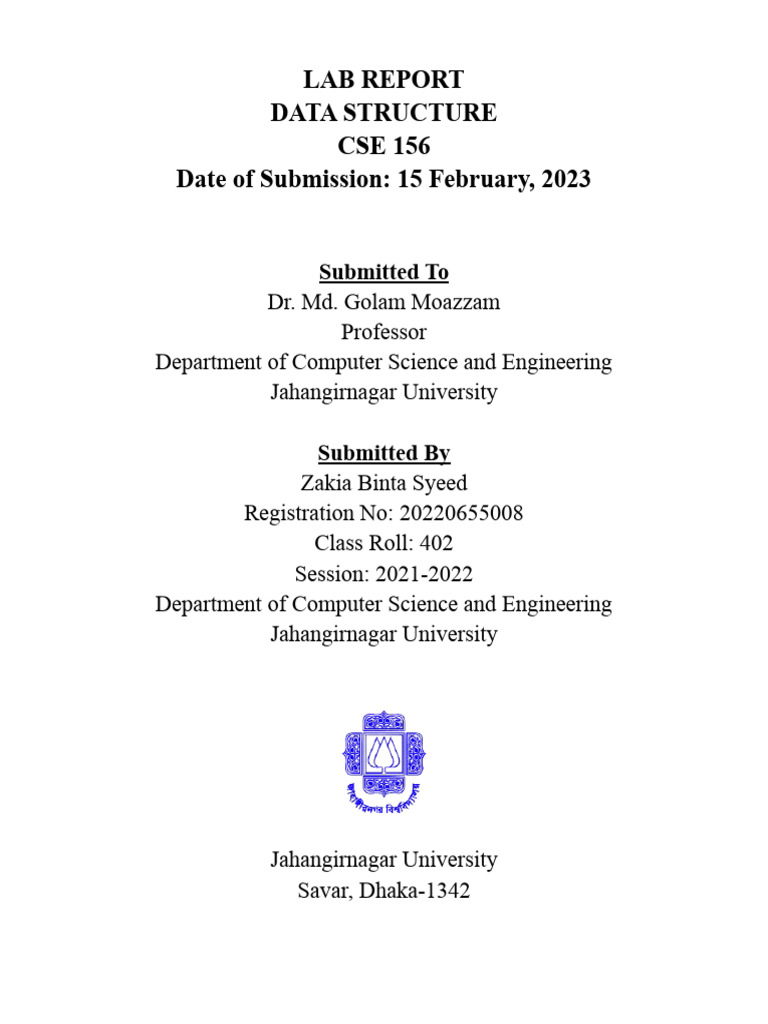 Ds Final Lab Report | PDF | Queue (Abstract Data Type) | Computer Programming