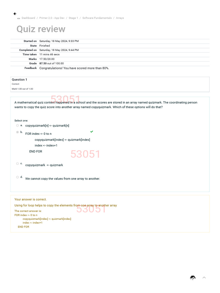 Array Accenture Quiz | PDF | Computing | Software