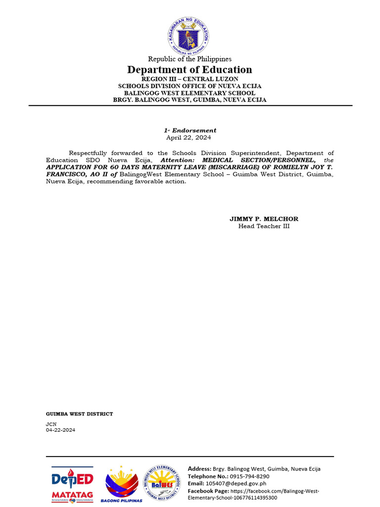 Balwest Matatag Letterhead | PDF