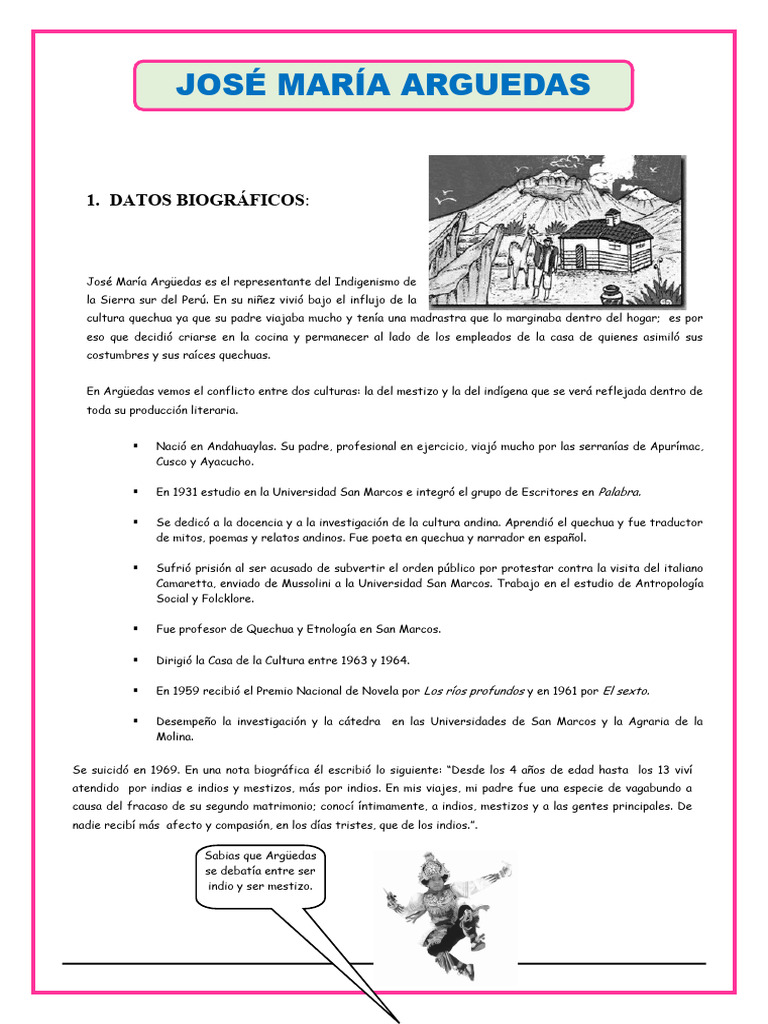 Biografía de José María Argüedas | PDF
