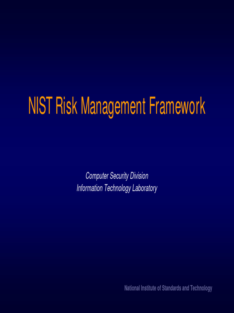 Risk Framework 2007 | PDF | Security | Computer Security
