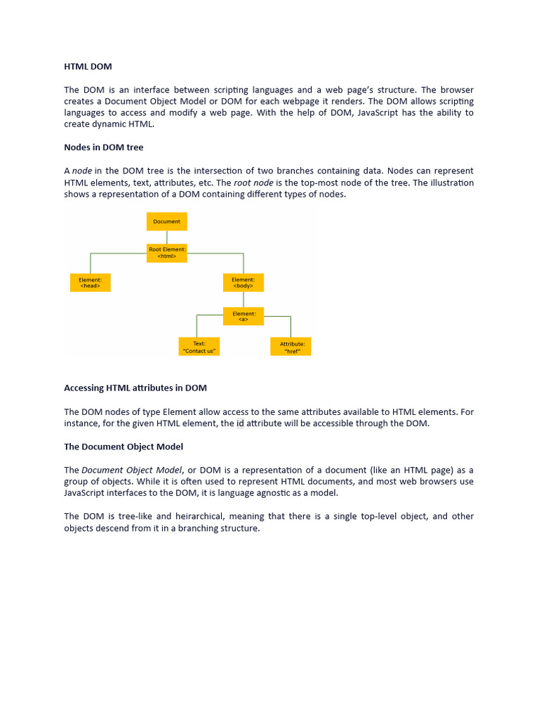 HTML Dom | Download Free PDF | Document Object Model | Html