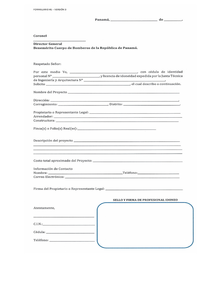 Formulario Unico de Bomberos | PDF