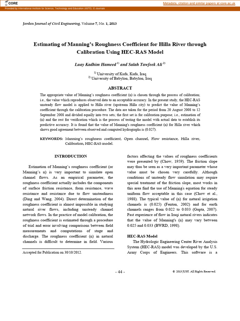Coeficiente Manne | PDF | Earth Sciences | Hydrology