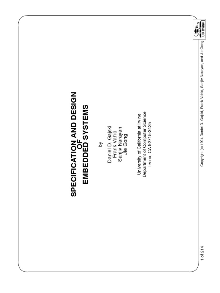 Specification and Design of Embedded Systems - Daniel D Gajski, Jie Gong | PDF | System ...