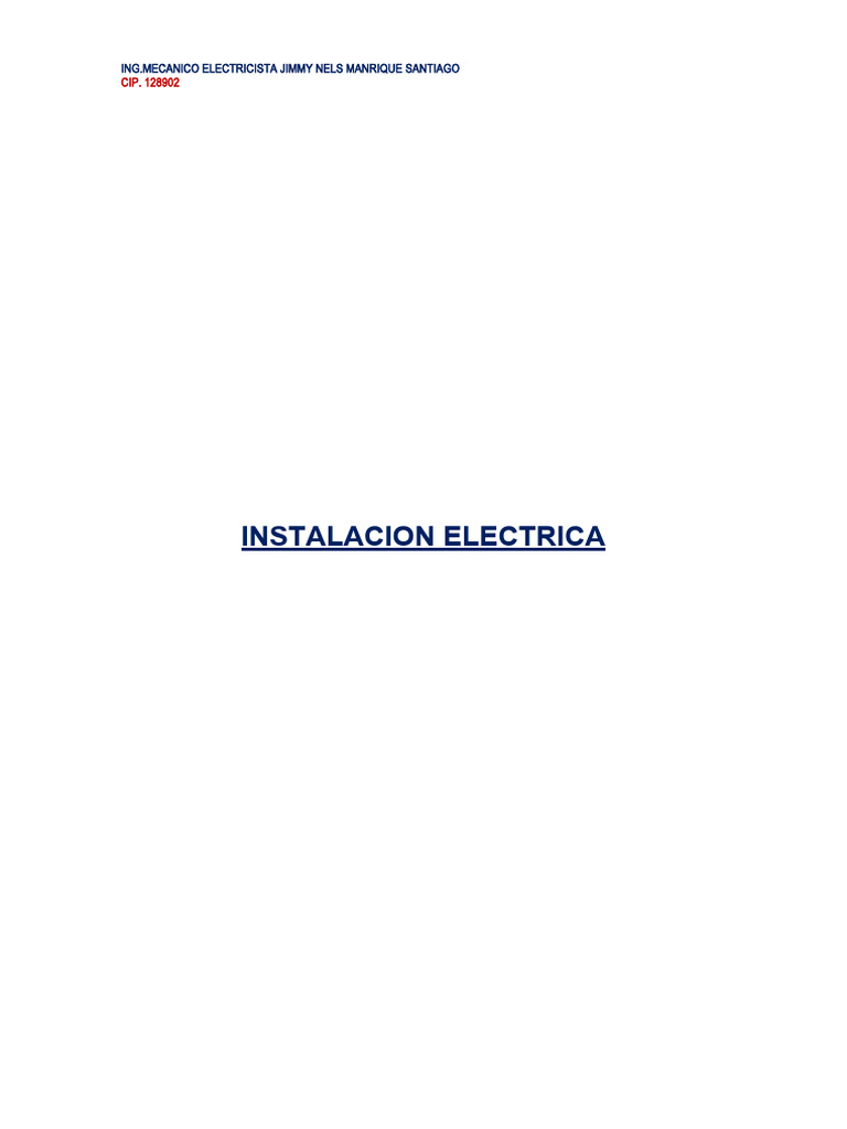 Memoria Descriptiva Inst Elect-5x30 | PDF | Ingenieria Eléctrica | Cableado eléctrico