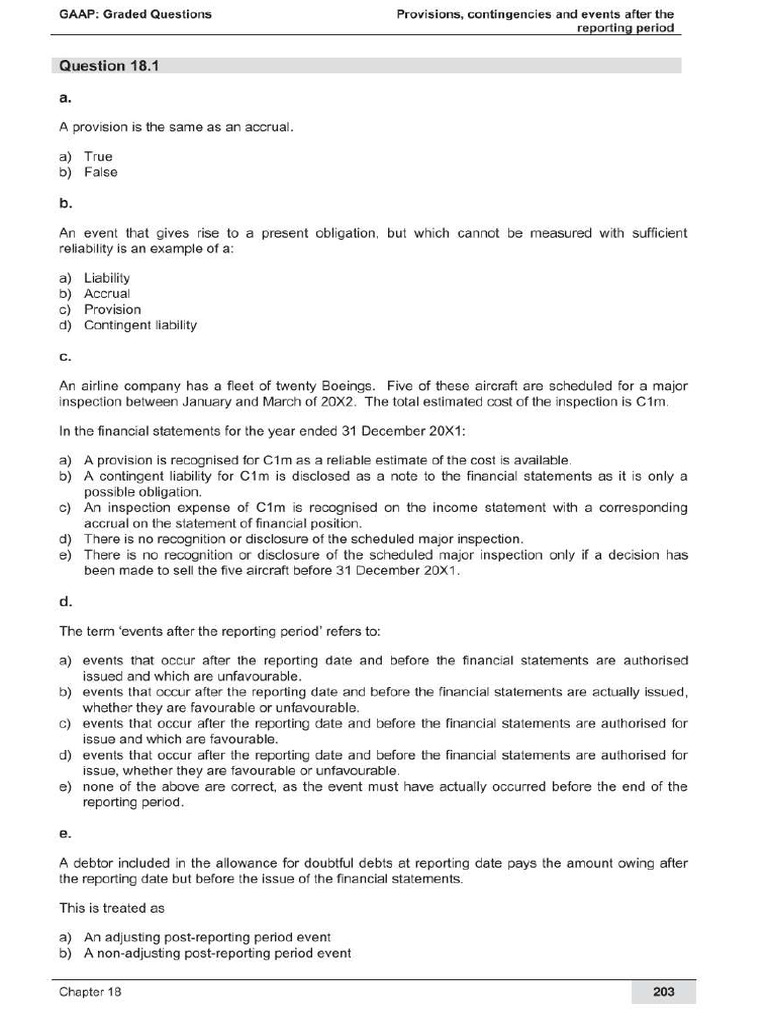 IAS 37 Practice Questions | PDF