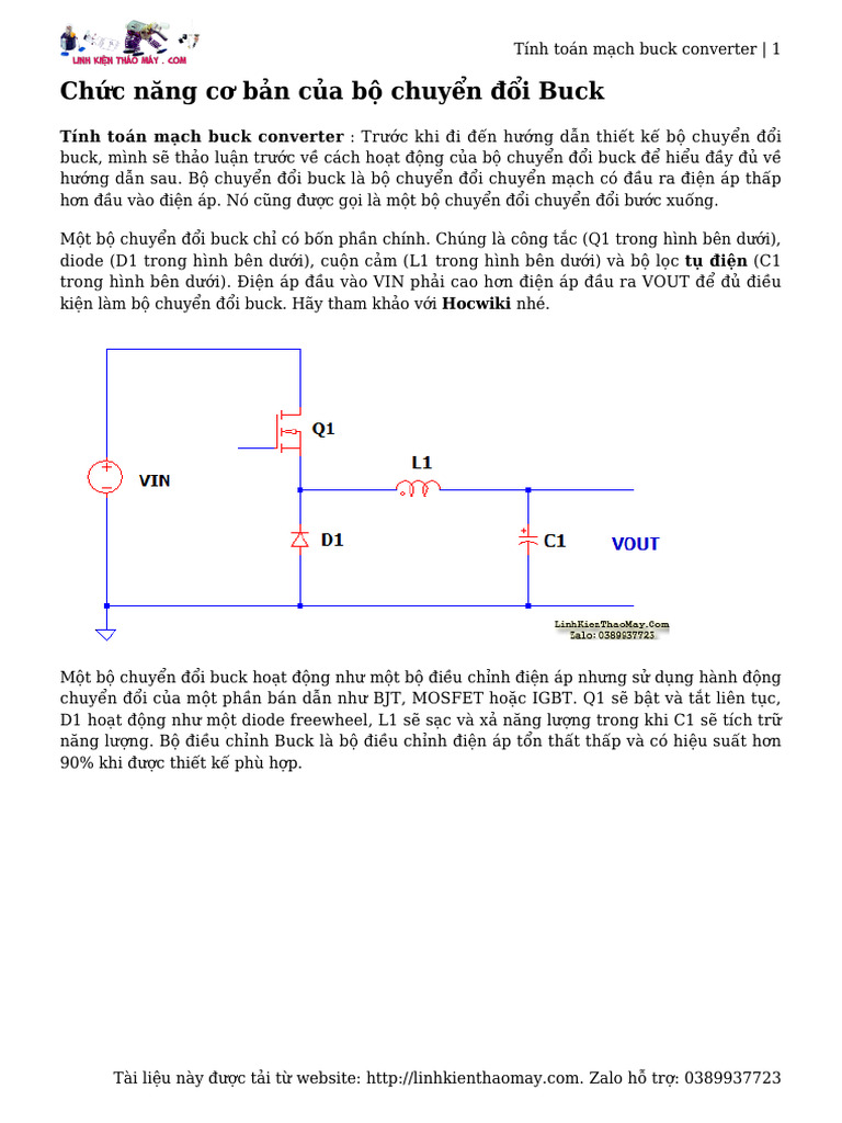 Tính Toán M CH Buck Converter | PDF