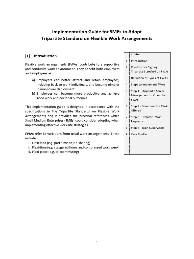 Implementation Guide For FWA | PDF | Employment | Workweek And Weekend