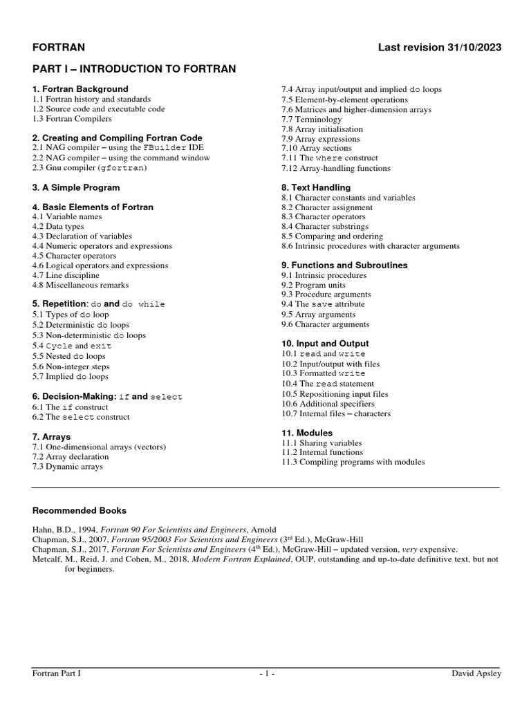 Fortran A Pdf Control Flow Parameter Computer Programming
