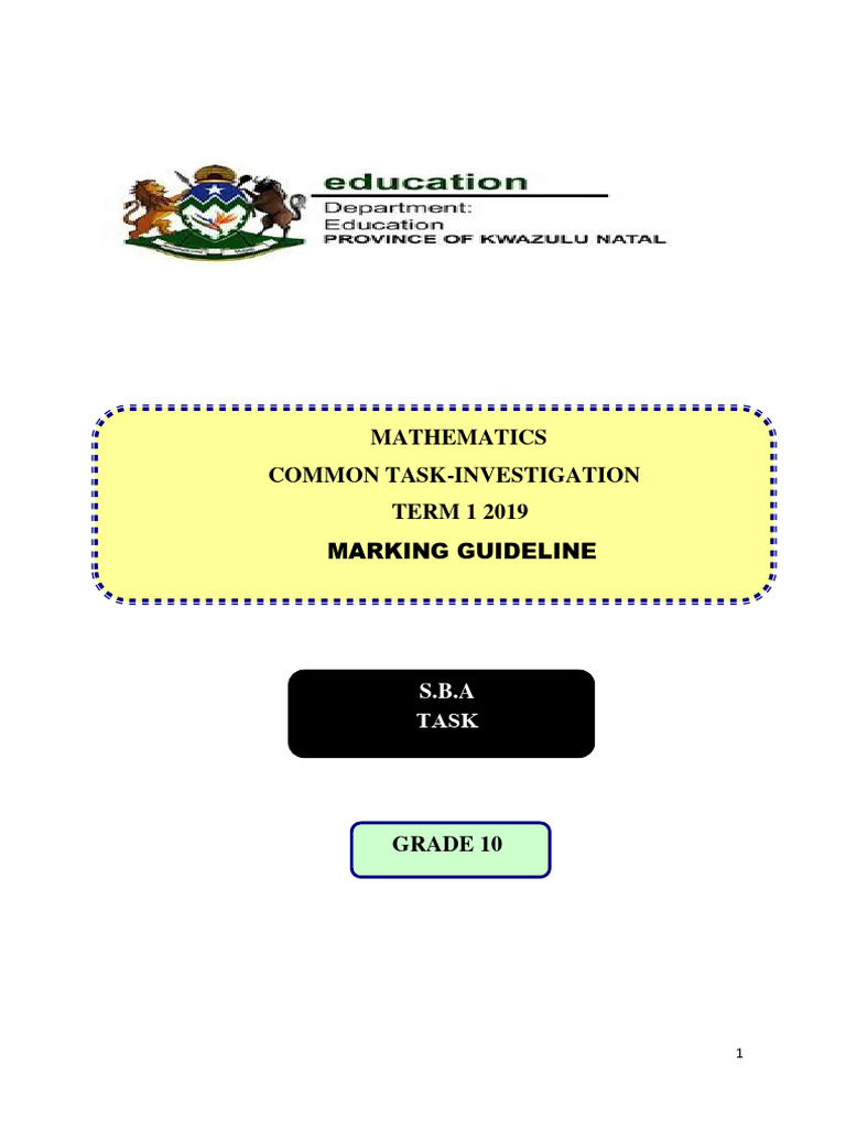 GR 10 Term 1 Investigation Memo 2019 | PDF | Trigonometric Functions ...