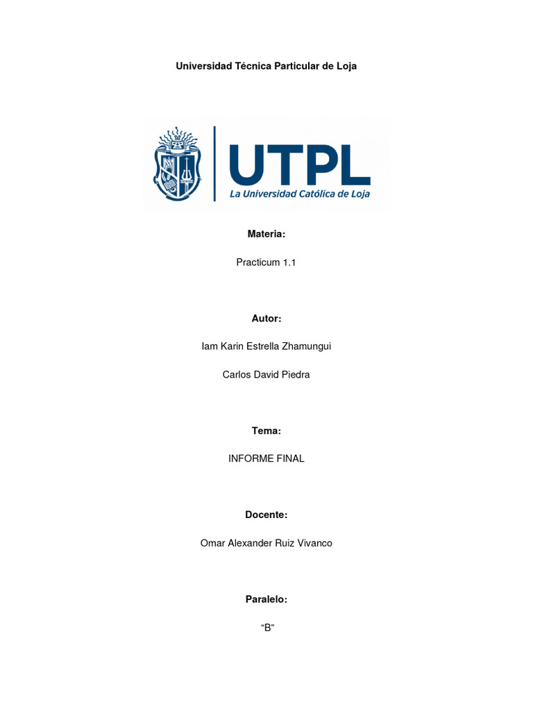 Informe Final | PDF | SQL | Diseño de software