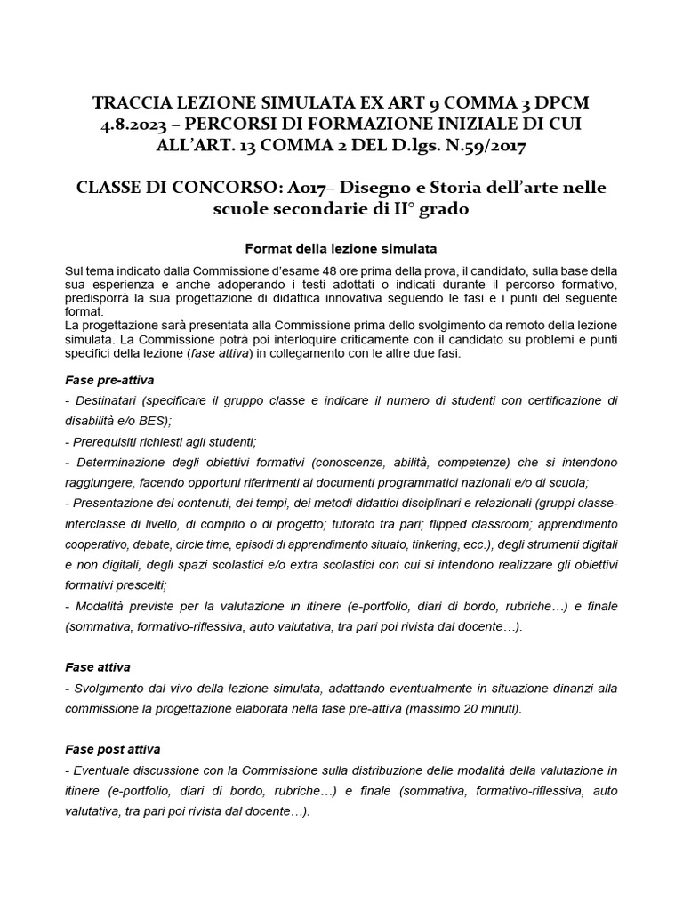 Format Lezione Simulata A017 | PDF Format Lezione Simulata A017 | PDF