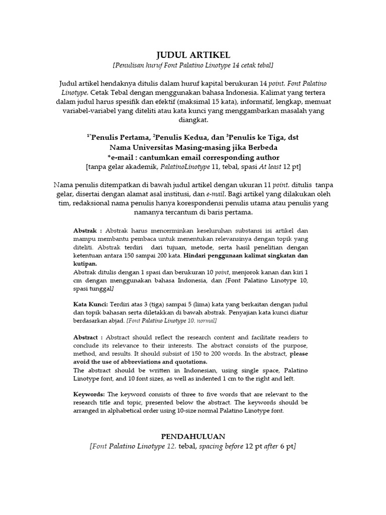 TEMPLATE ARTIKEL Tugas Akhir PIK | PDF