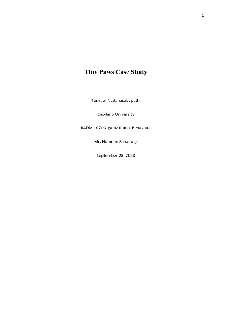 Tiny Paws Case Study | PDF | Sustainability | Emotions