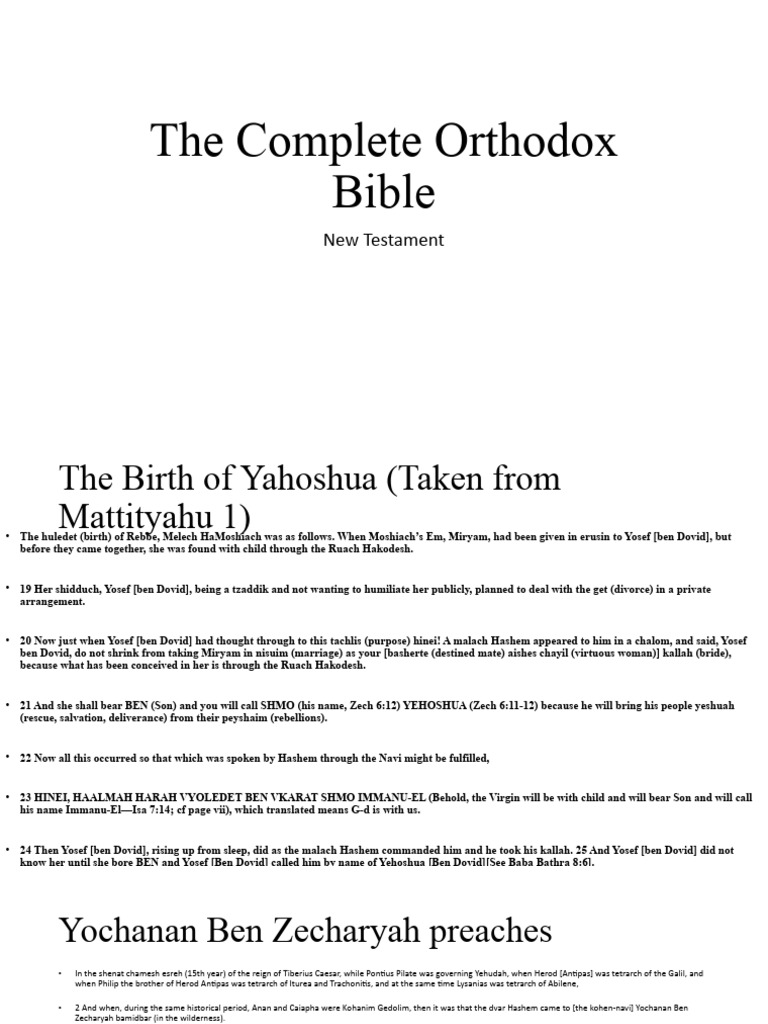 The Complete Orthodox Bible | Download Free PDF | Herod Antipas